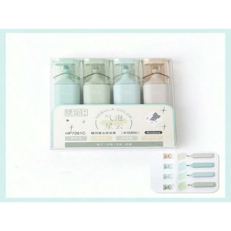 LNGOOR 4pcs/ Set Nebula Color Highlighter PensBling Bling Glitter For ...