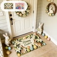 A Non Slip Polyester Doormat With Easter Bunny Print Absorbent Indoor ...