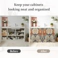 Burnt Orange Grey Flower Cabinet Curtain 28"W x 51"L, Botanical Spring ...