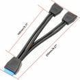 1PC Motherboard USB 19PIN Header 1 to 2 Extension Splitter Cable,20cm ...