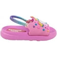 Rainbow Daze Girls Slide Sandal, Unicorn Molded Slides With Elastic ...