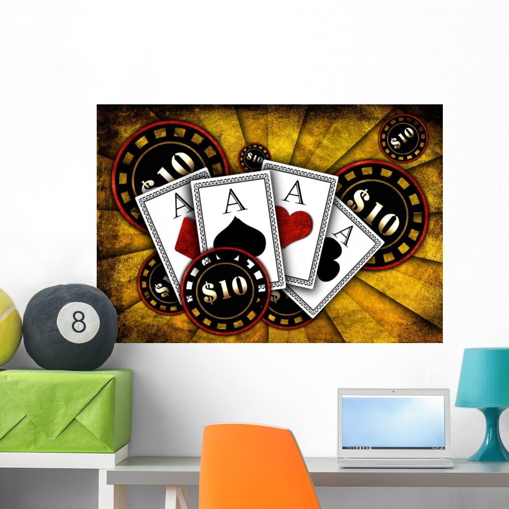 Poker Wall Mural by Wallmonkeys Peel and Stick Graphic (36 in W x 25 in ...