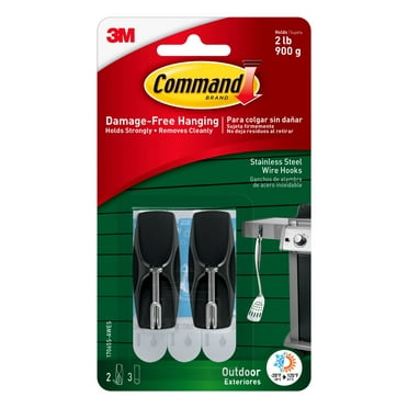Command Large Clear Outdoor Window Hook, 3 Piece 1 Hook, 2 Strips ...