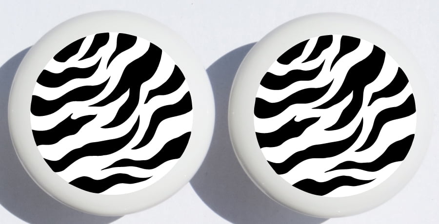 Zebra Print Drawer Pulls / Polka Dot Ceramic Cabinet Knobs / Safari ...