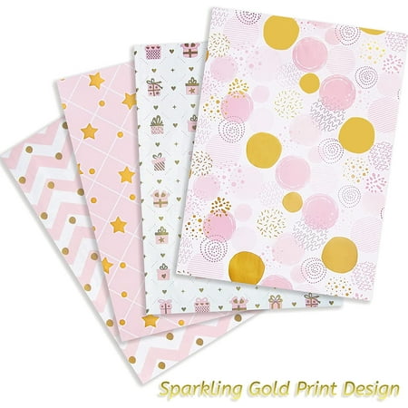 Pink Gift Wrapping Paper, (4 Sheets, 70x50cm) Gift Wrapping Paper for ...