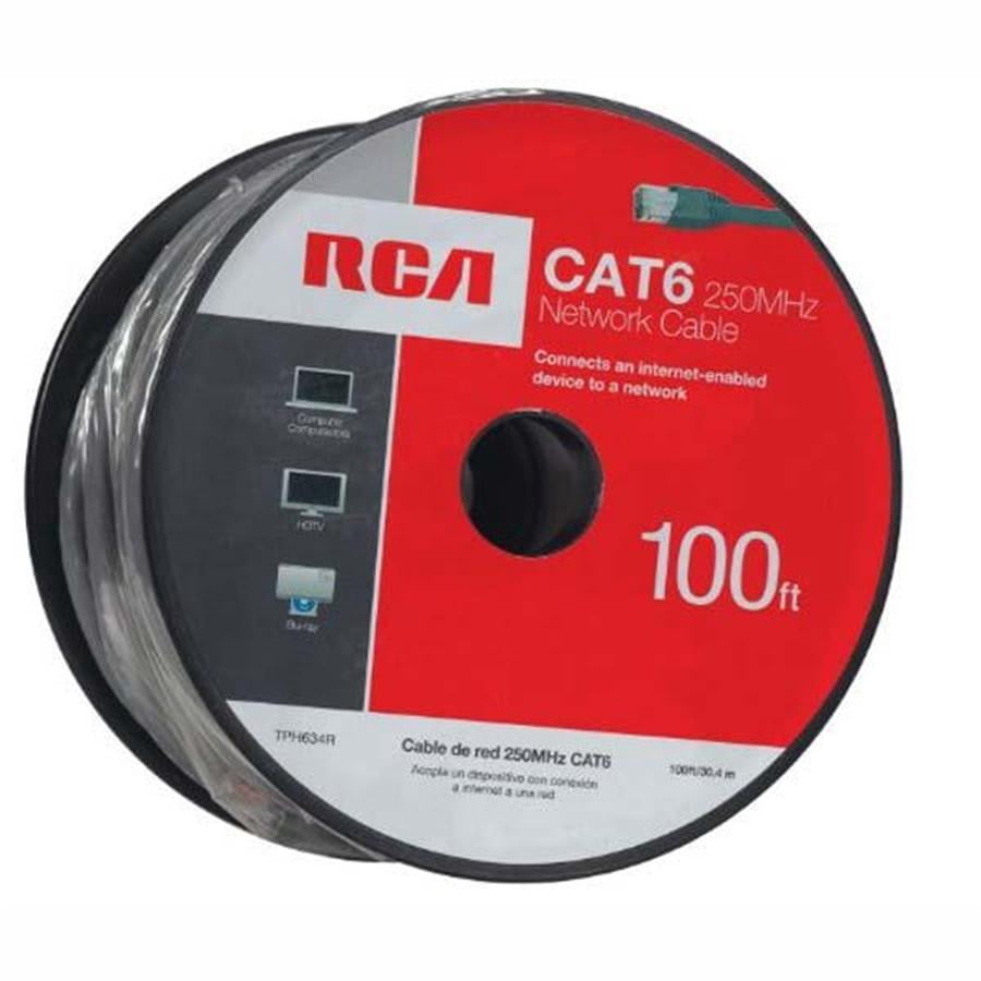 RCA - UTP Network Cable, CAT6, 24AWG, 100 feet, Gray - Walmart.com