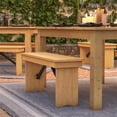 Pemberly Row 40" x 12" Light Natural Solid Pine Folding Farm Bench ...
