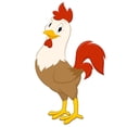 Cartoon Rooster Wall Decal Sticker by Wallmonkeys Vinyl Peel and Stick ...