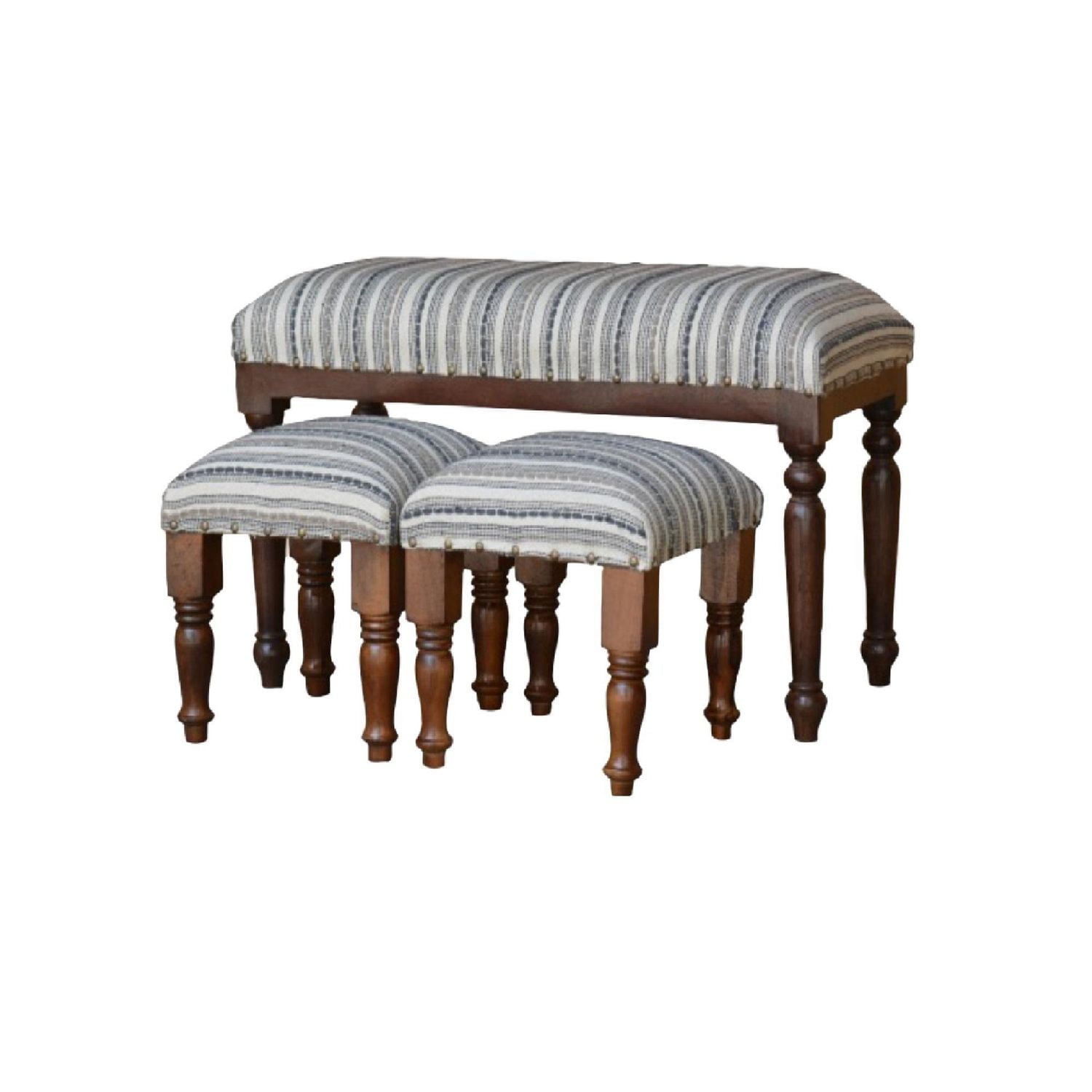 Click here for Ih Casadécor 3 Piece Wood Bench And Stools Set (Gr... prices