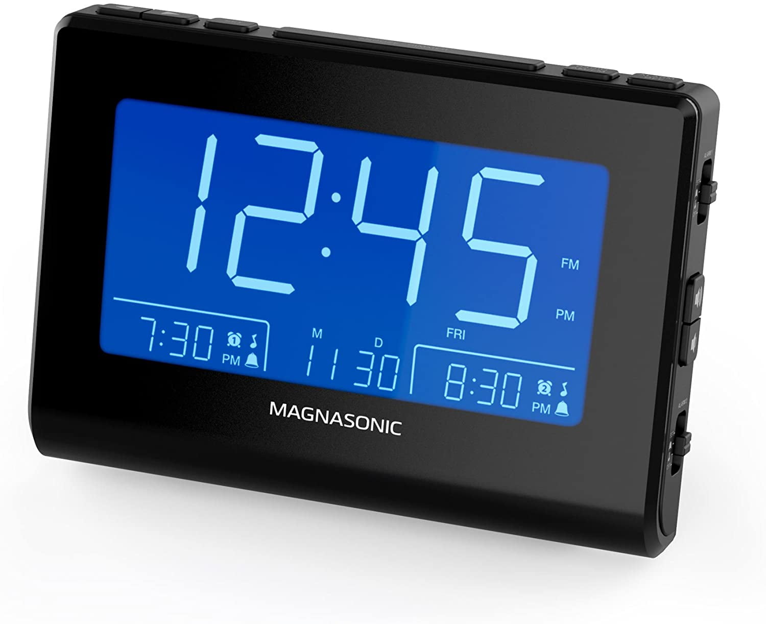 Magnasonic Alarm Clock Radio with USB Charging for Smartphones ...