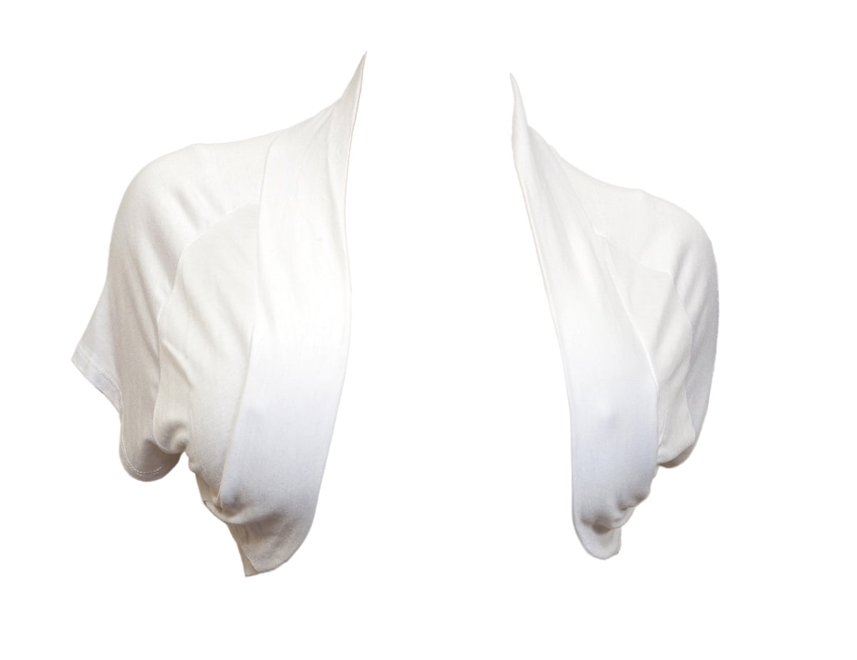 eVogues Plus Size Open Front Cropped Bolero Shrug White - Walmart.com