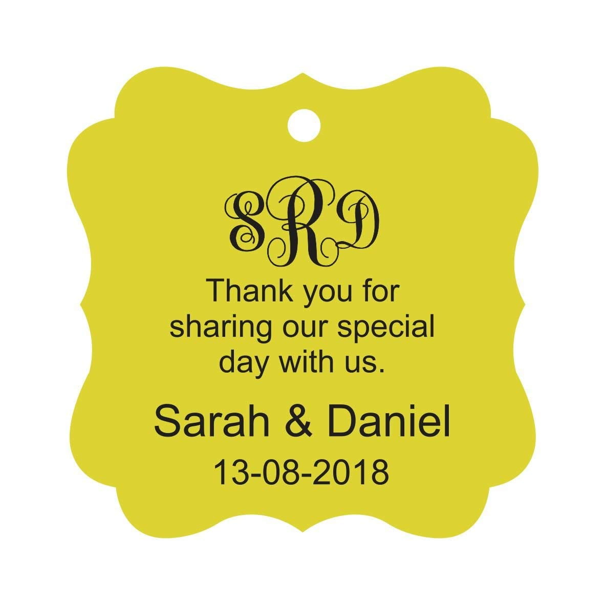 Darling Souvenir Thank You For Sharing Our Special Day Custom Monogram ...