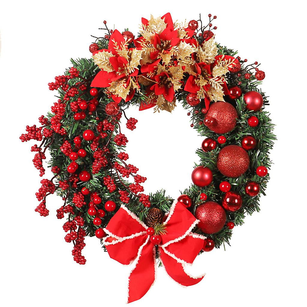 Coronas navideñas coronas rojas artificiales para mesas de fiesta y ...