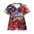 Binienty American Patriotic Pattern Medical Work Uniform for Women ...