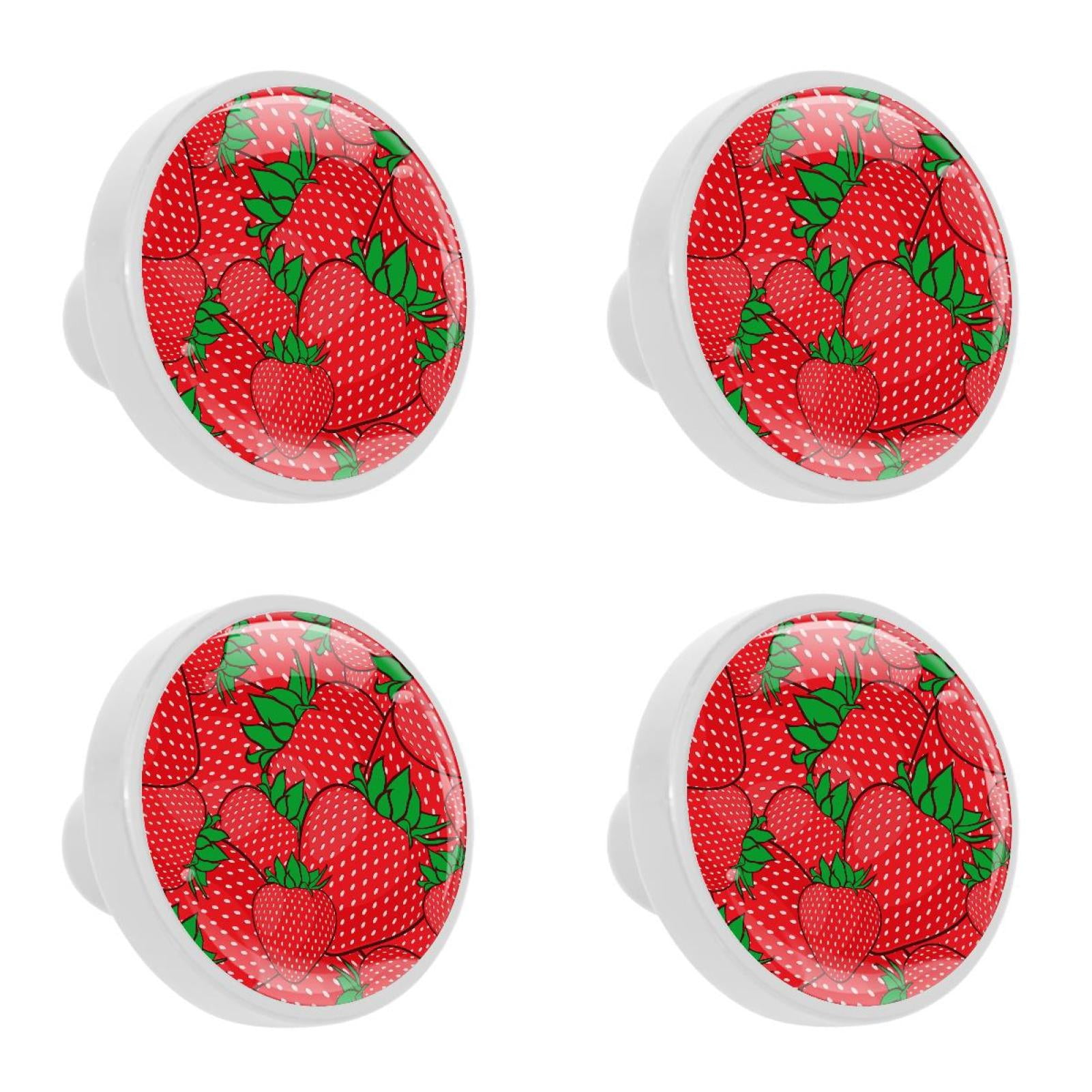 4 Pcs Strawberry Knobs for Kitchen Cabinet Cupboard Dresser Bookcase ...