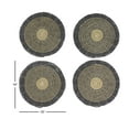 Decmode Round Striped Gray & Natural Seagrass Placemats, Set of 4: 15 ...