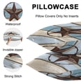 Beige Blue Star Wooden Outdoor Pillow Covers 26x26 Inch Throw Pillow ...