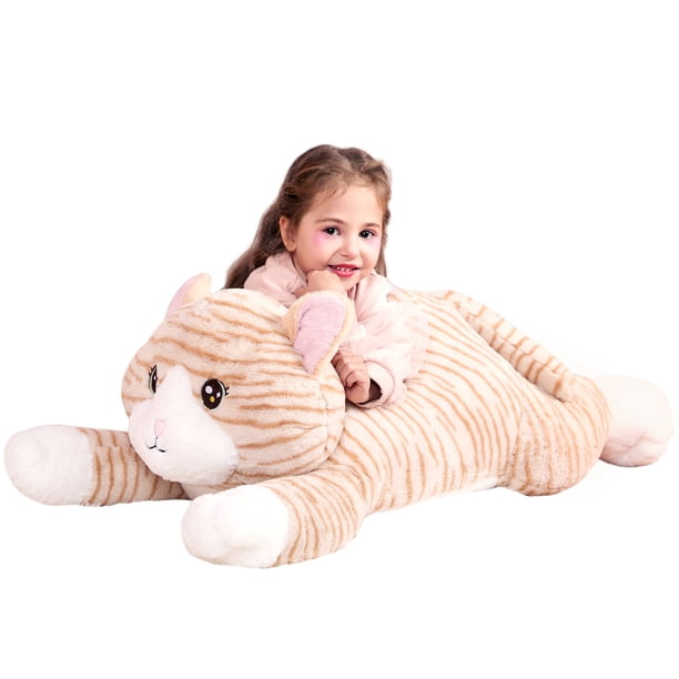 IKASA Giant Cat Stuffed Animal Plush Toy,Large Jumbo Kitten 30" Orange ...