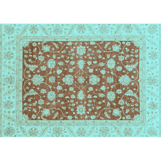 Ahgly Company Indoor Rectangle Abstract Light Blue Modern Area Rugs, 8 ...