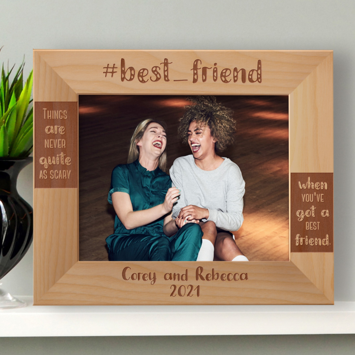 Best Friend Personalized Wooden Frame-10" x 8" Brown Horizontal ...