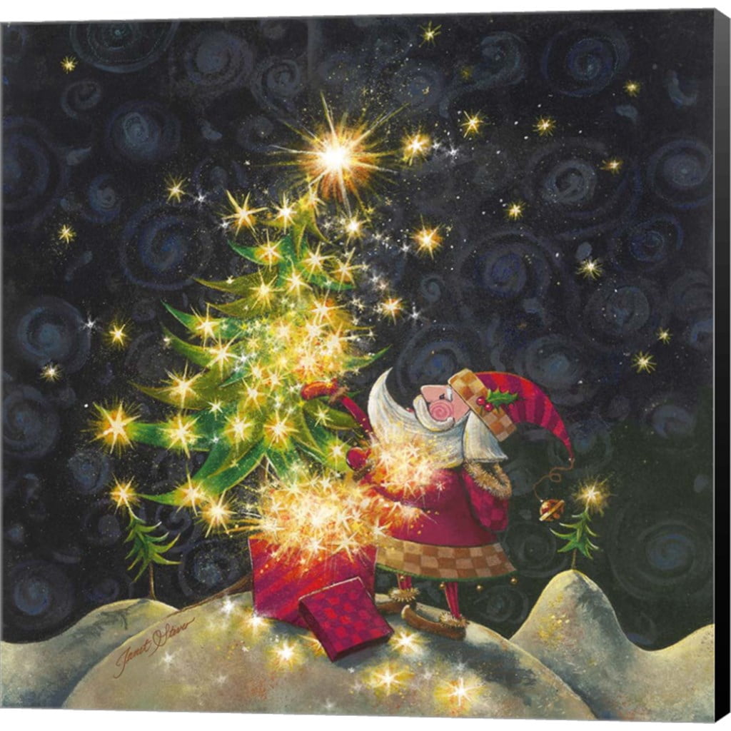 Great Art Now Santas Star Tree by Janet Stever, Canvas Wall Art, 12W x ...