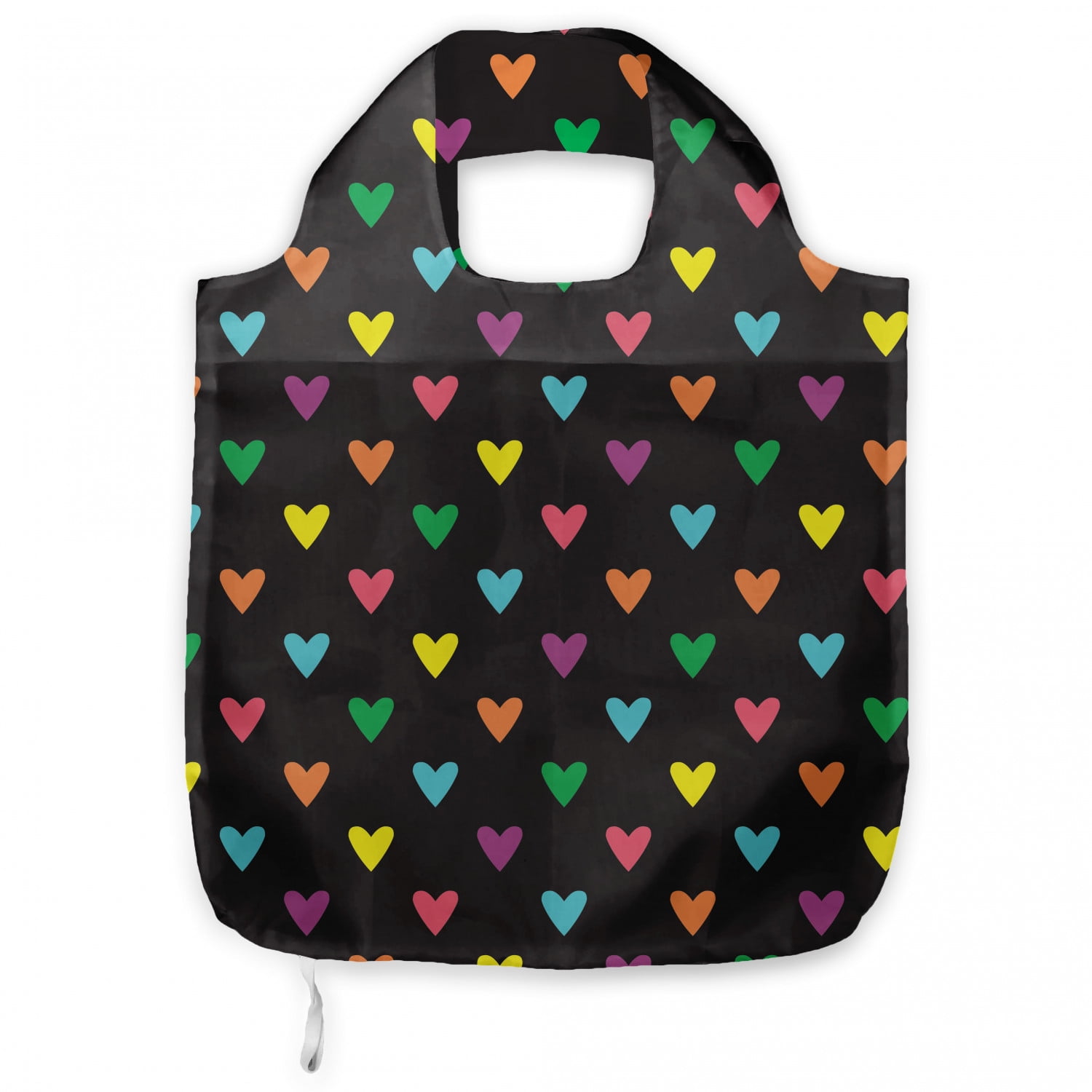 Romantic Reusable Portable Bag, Repeating Pattern of Love Themed Design ...