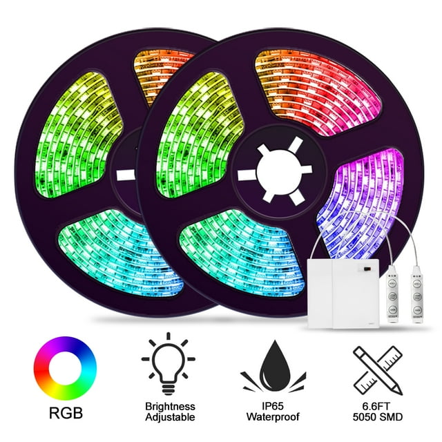 13.2ft LED Strip Light, SOLMORE LED Strip, 20 Static Colors 5050 RGB ...