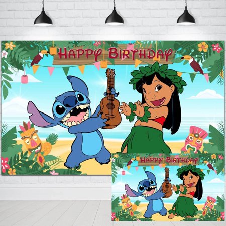 Lilo and Stitch Birthday Party Backdrop Supplies Hola Hawaii Tropical ...