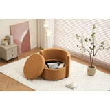 Swivel Barrel Chair, Oversize Round Swivel Accent Chair with Storage ...