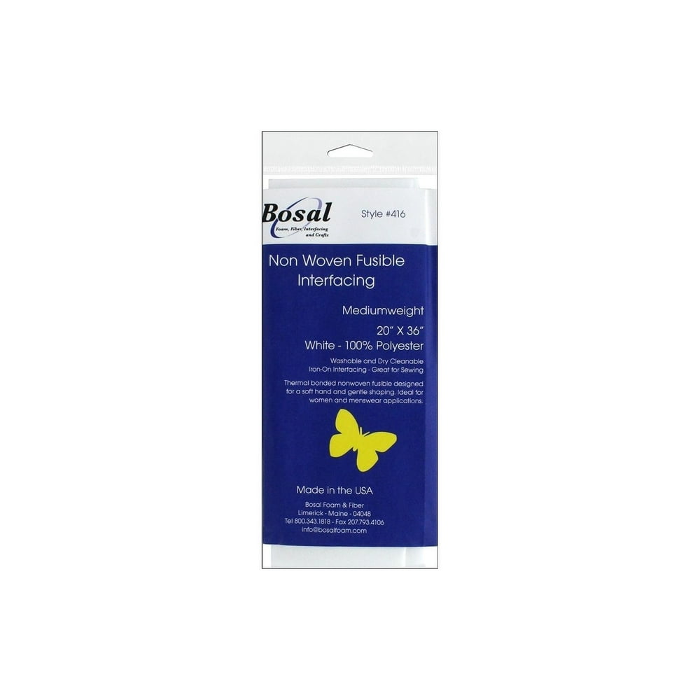 Bosal Interfacing Non Woven Fusible Med 20x36" Wht - Walmart.com ...