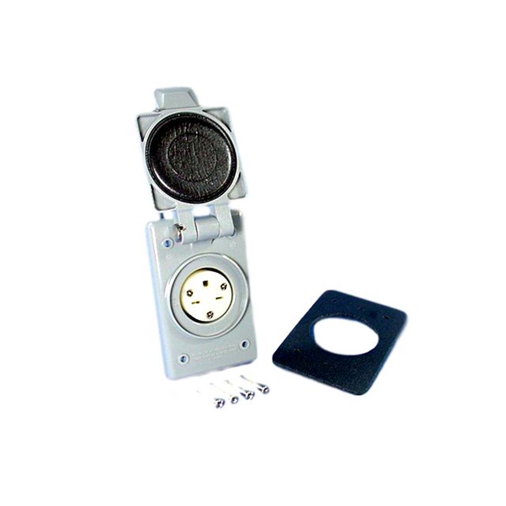 Leviton 15679-CWP Gray NEMA 6-15P 15A 250V Flanged Outlet Receptacle ...