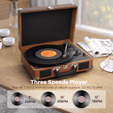 MAIO Turntable Record Player, 3-Speed 33/45/78RPM Vinyl Spinner with 2 ...