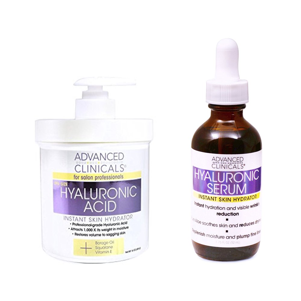 Advanced Clinicals Hyaluronic Acid Skin Care Value Set. Hydrating ...