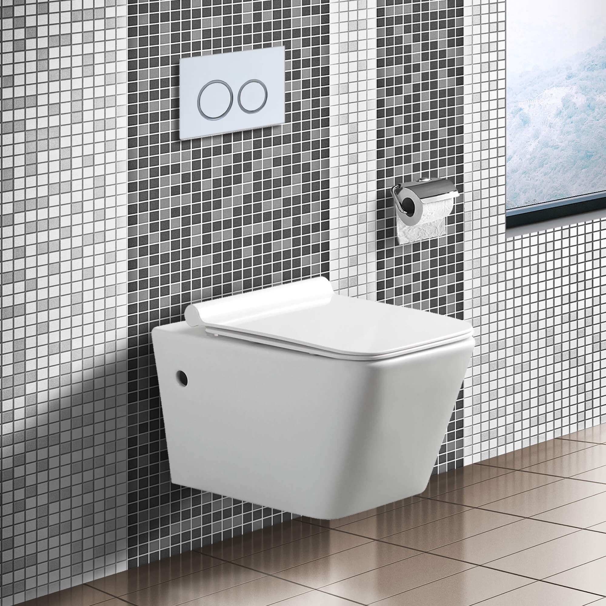 Madison In-Wall toilet Combo Set - 22" Toilet Bowl With Soft-Close Seat ...