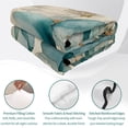 78x90in Quilt Bedding Set, Vintage Teal Magnolia Floral Lightweight ...
