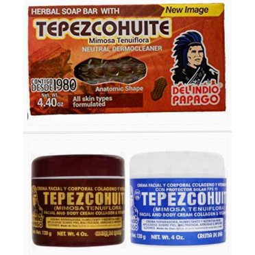 Del Indio Papago Tepezcohuite Day Skin Cream (2-PACK) 60g Each ...