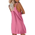 Byhong Womens Solid Color Fashion Casual Double Pocket Shorts Dress