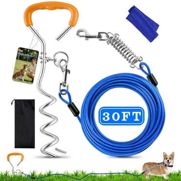 Dog Tie Out Runner for Yard, Trolley System for Large Dogs with 10ft ...