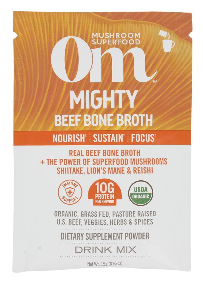 Om - Mighty Beef Bone Broth Powder Box - 10 Packet(s) - Walmart.com ...