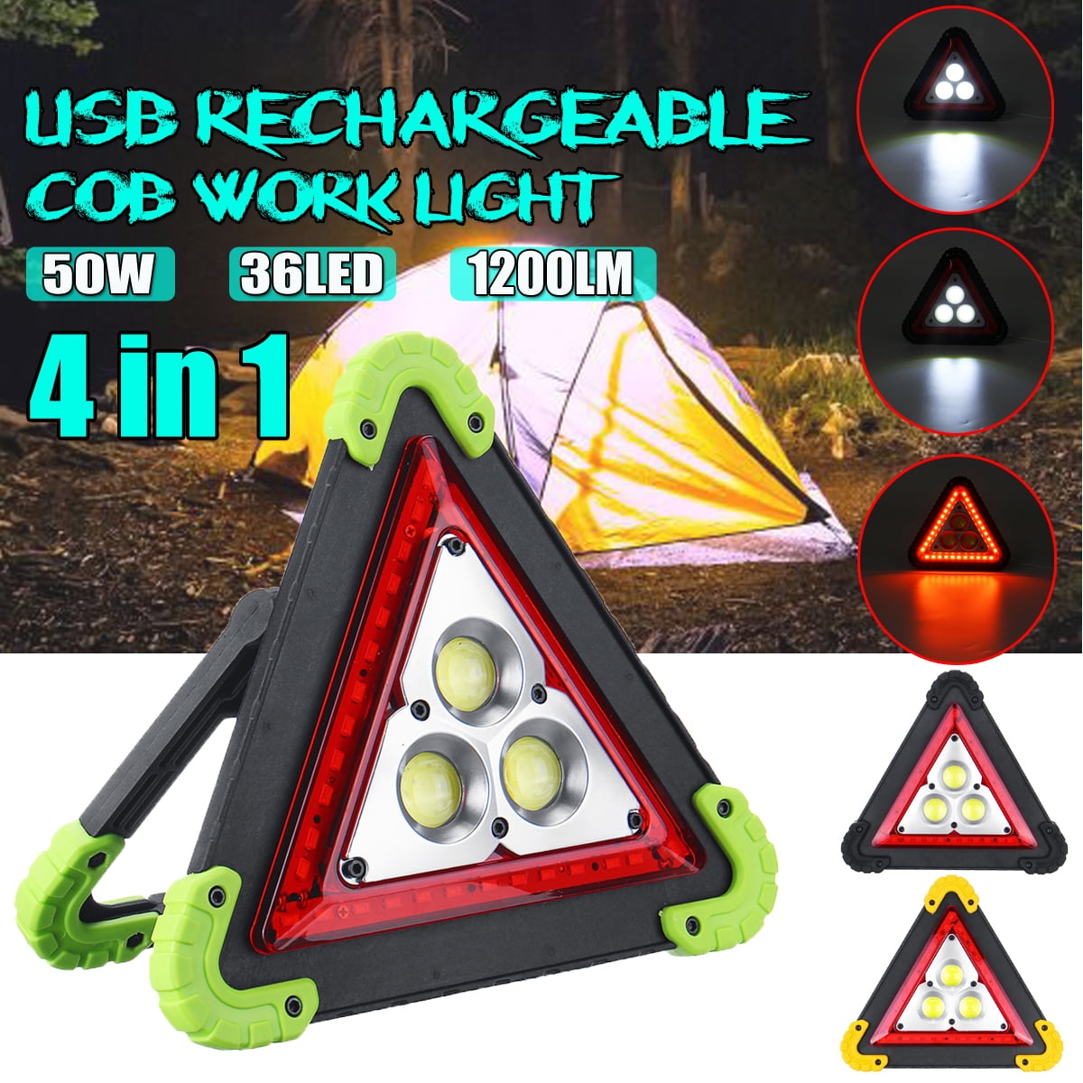 4 In 1 Outdoor Emergency 36 LED COB 50W 1200LM Portable Spotlight ...