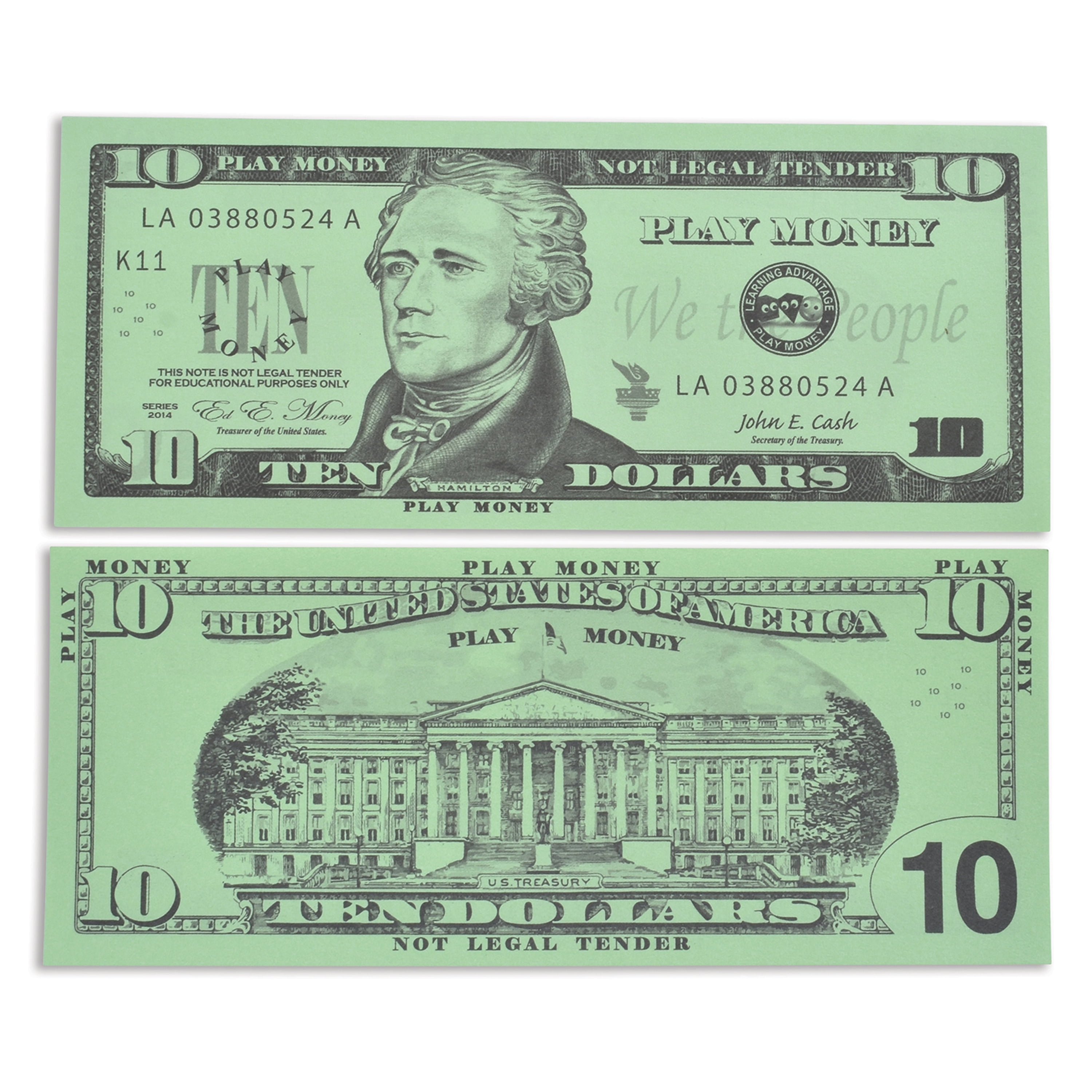 10 Dollar Bill Back Actual Size
