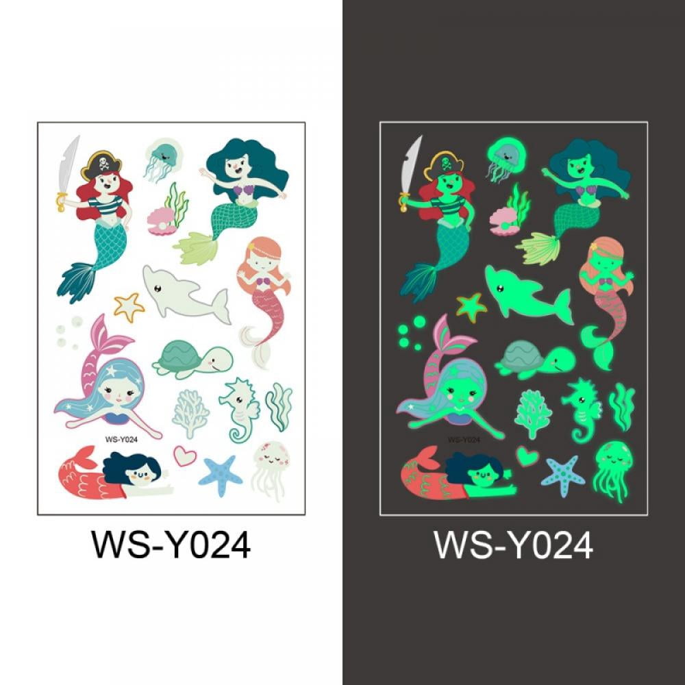 Magazine Children Shiny Luminous Tattoos Stickers Glow In The Dark Kid ...