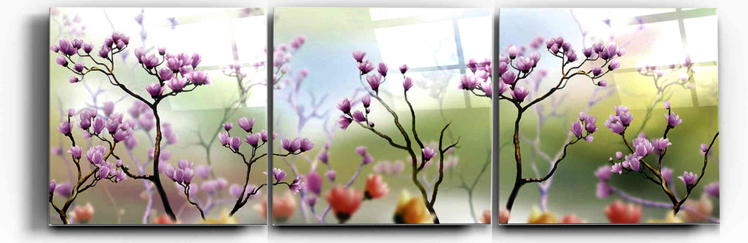 Epic Graffiti 3 piece "Blossom Daydream" Acrylic Wall Art, 60" x 20 ...