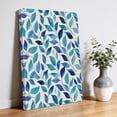 Blue Leaf Canvas Wall Art for Living Room, Watercolors Leaf Vintage ...