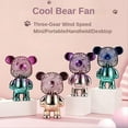 Innotech Portable Fan,Mini Cute Bear Desk Fan Small Quiet,3-Speed ...