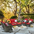 MeetLeisure 8-Piece Red Patio Set with Rockers, Sofa, Armchairs ...