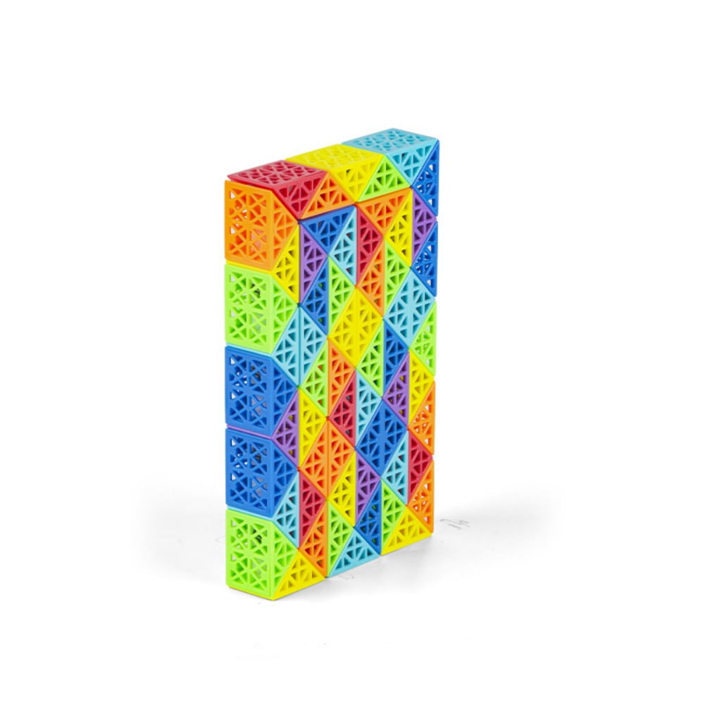 Rainbow Color Wedges Magic Snake Cube Twist Puzzle 3D Brain Teaser ...