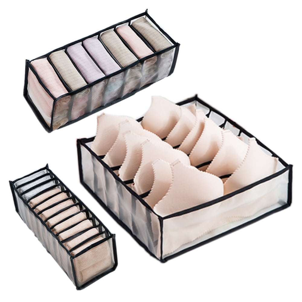 Underwear Organizer, 3 Set Foldable Bra Underwear Organizer Drawer ...