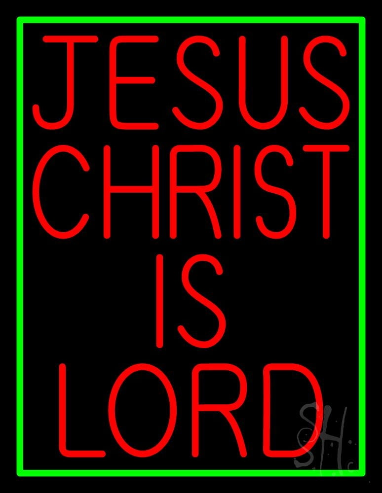 Red Jesus Christ Is Lord LED Neon Sign 31" Tall x 24" Wide - inches ...
