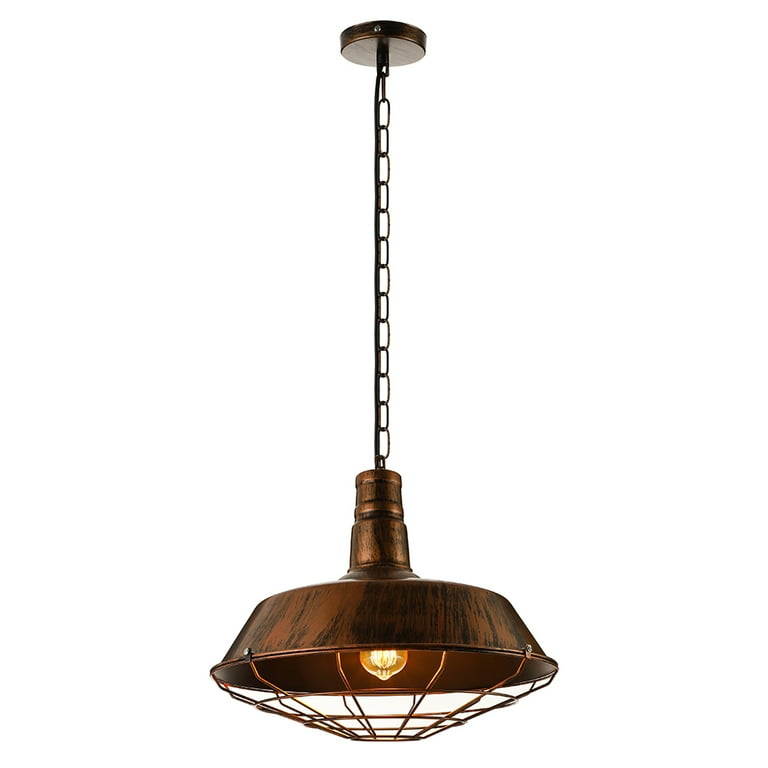 Copper Barn Pendant Light With Cage Depuley 5 Light Industrial Kitchen
